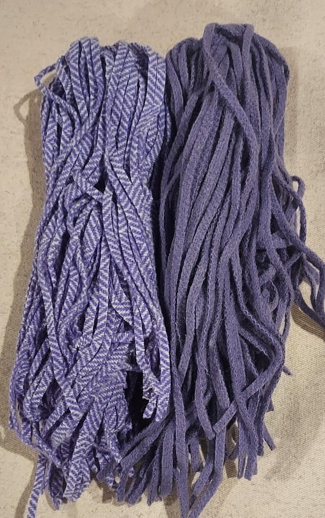 100 #4 Violet Herring Bone and Lavender Felted Wool Fabric Strips for ...