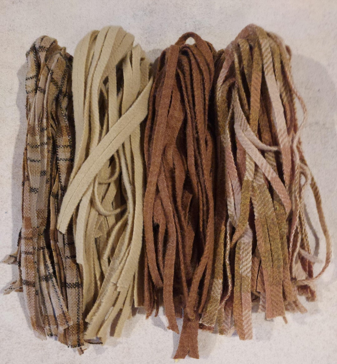 100 6 Necessary Neutrals in Solids and Plaids Felted Rug Hooking or ...