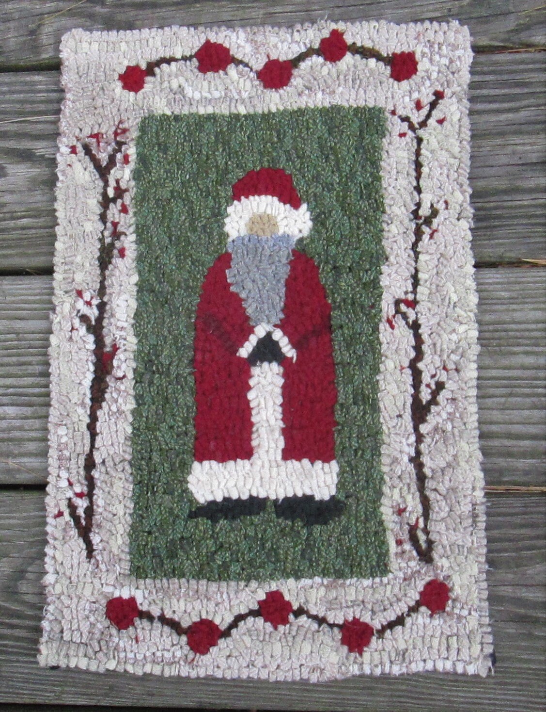 Father Christmas Primitive Rug Hooking Kit With 8 Cut Wool - Etsy