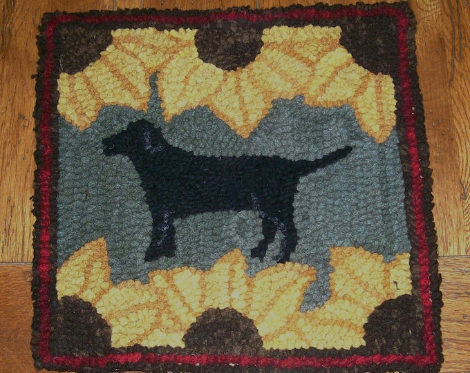 LABRADOR DOG Complete Primitive Rug Hooking Kit With Cut Wool Fabric ...