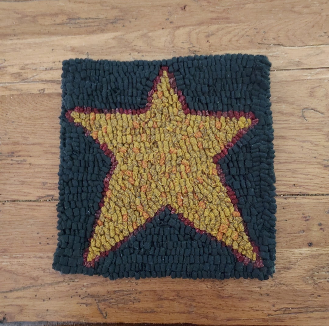 Beginner Very Primitive Star Rug Hooking Kit With 8 Cut Wool Strips - Etsy