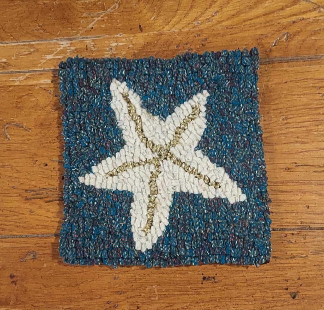 Tropical Starfish Complete Beginner Primitive Rug Hooking Kit With 6 ...