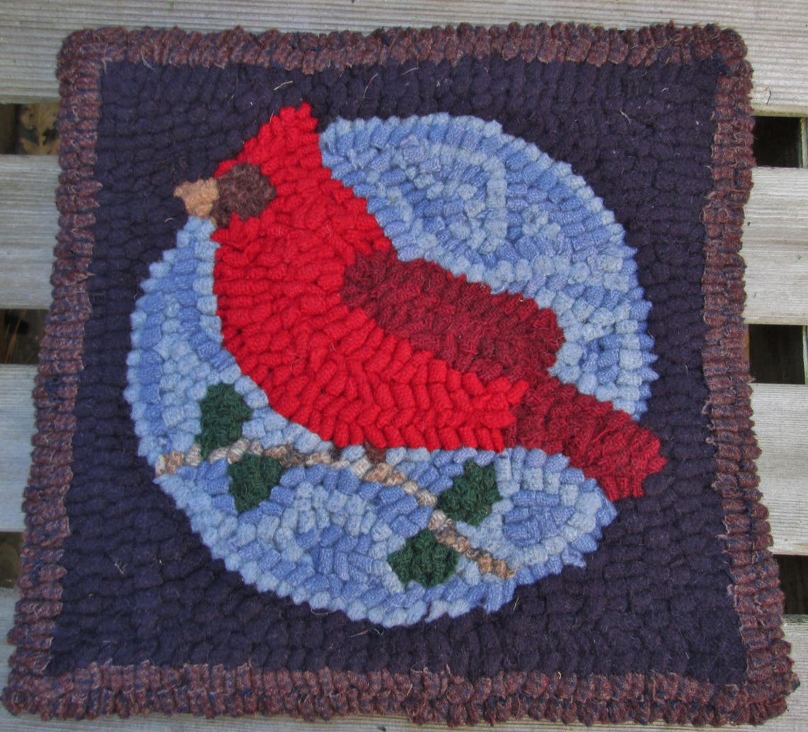 Beginner Cardinal Primitive Rug Hooking Kit Includes 8 Cut - Etsy Canada