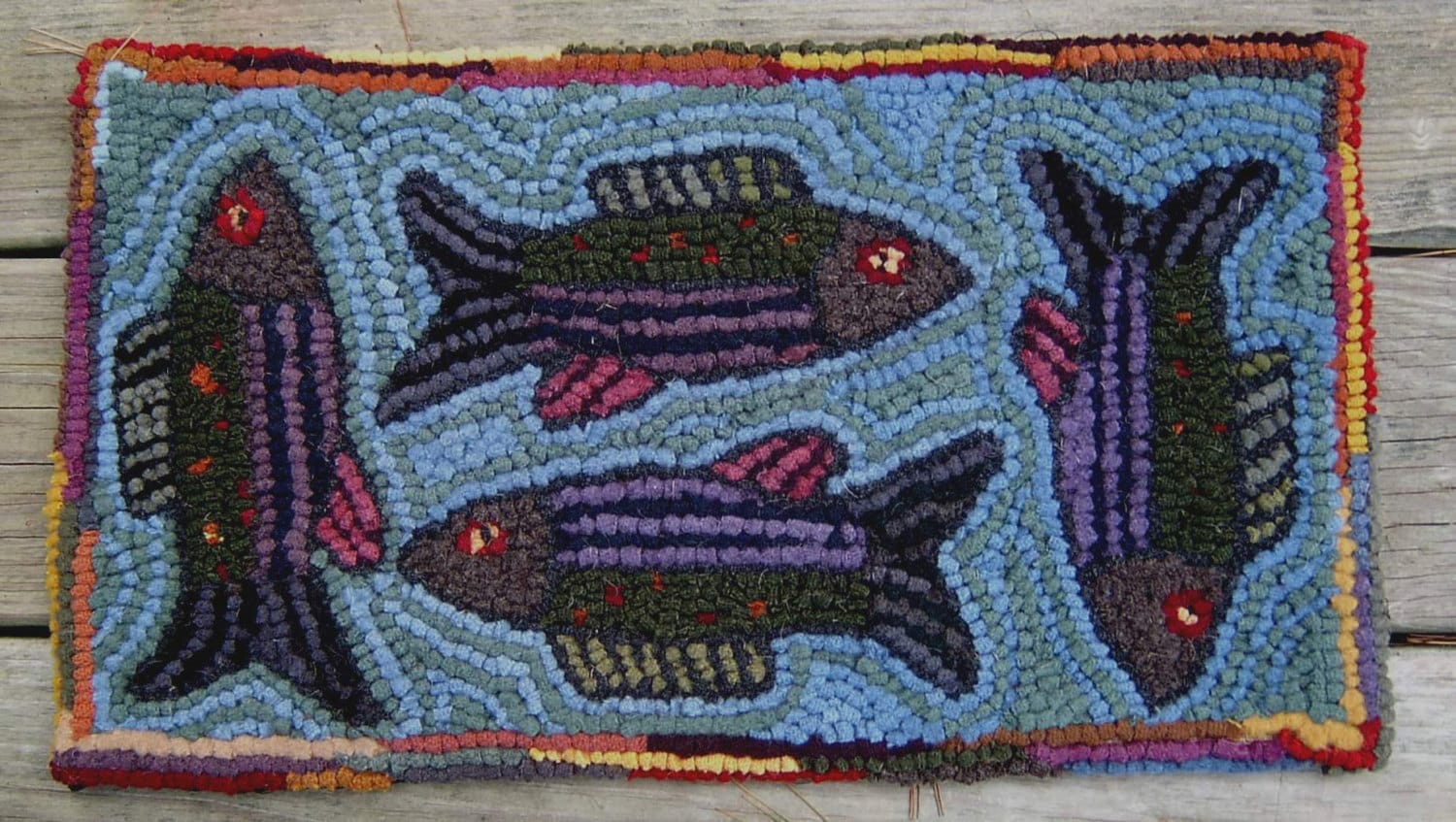 Fishing for Compliments Primitive Rug Hooking Kit With 8 Cut - Etsy