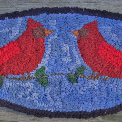 Beginner Cardinal Primitive Rug Hooking Kit Includes 8 Cut - Etsy Canada