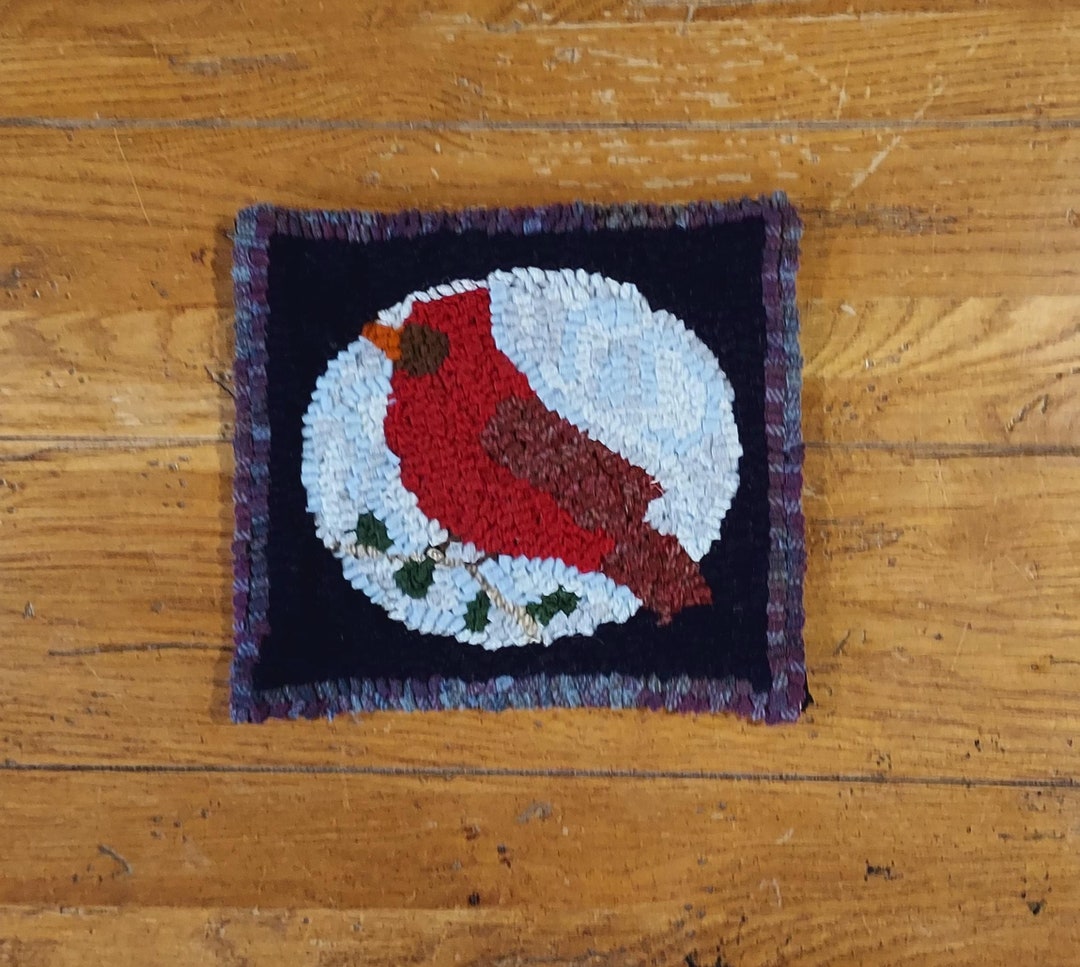 Beginner Cardinal Primitive Rug Hooking Kit With #8 Cut Wool Strips - Etsy