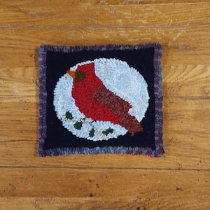 Beginner Cardinal Primitive Rug Hooking Kit With #8 Cut Wool Strips ...