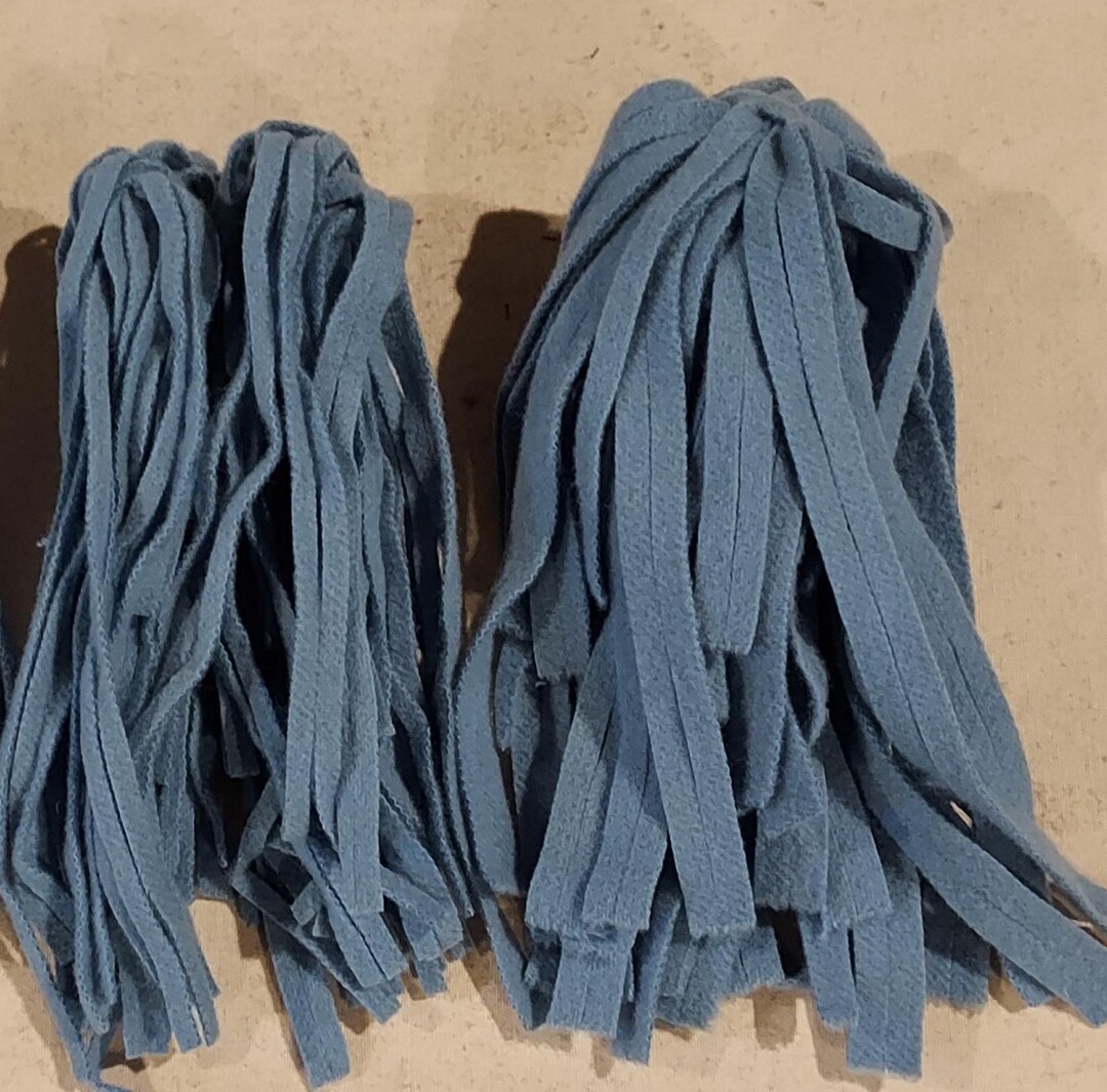 50 Sunny Sky Blue Felted Rug Hooking or Punch Needle Wool Fabric Strips ...