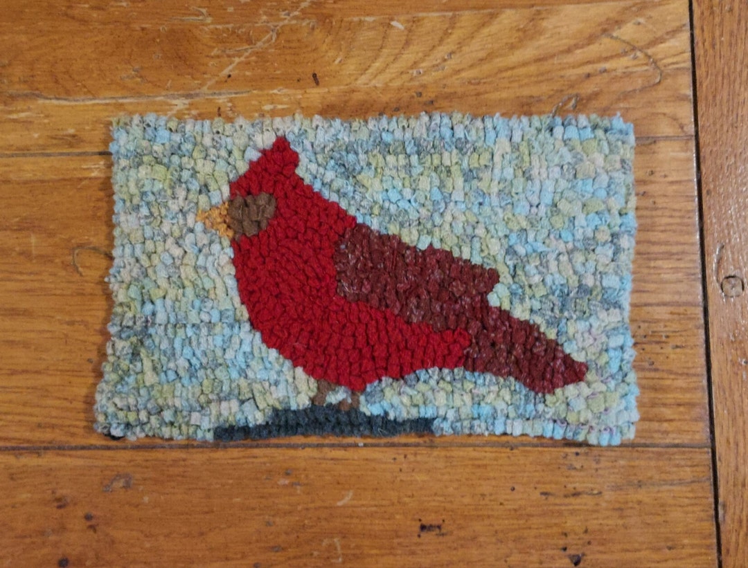 Complete Beginner Cardinal Primitive Rug Hooking Kit With #6 Cut Wool ...