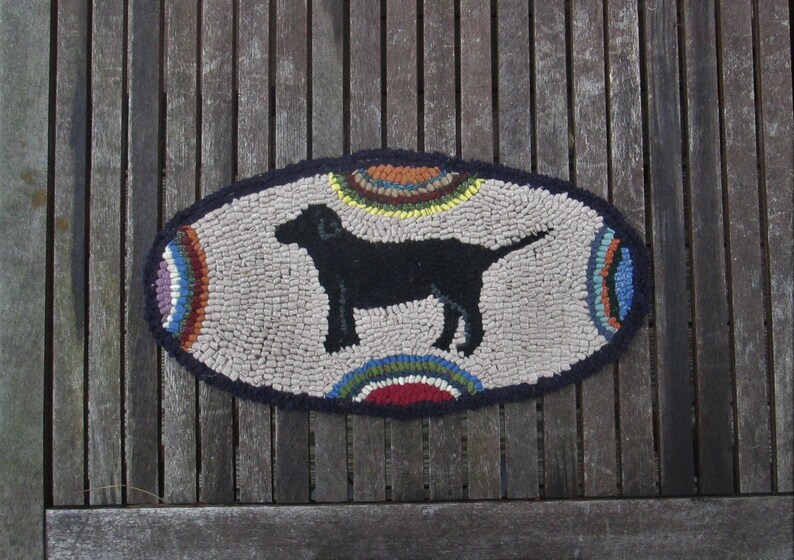 Black or Chocolate Labrador Dog Primitive Rug Hooking Kit With | Etsy