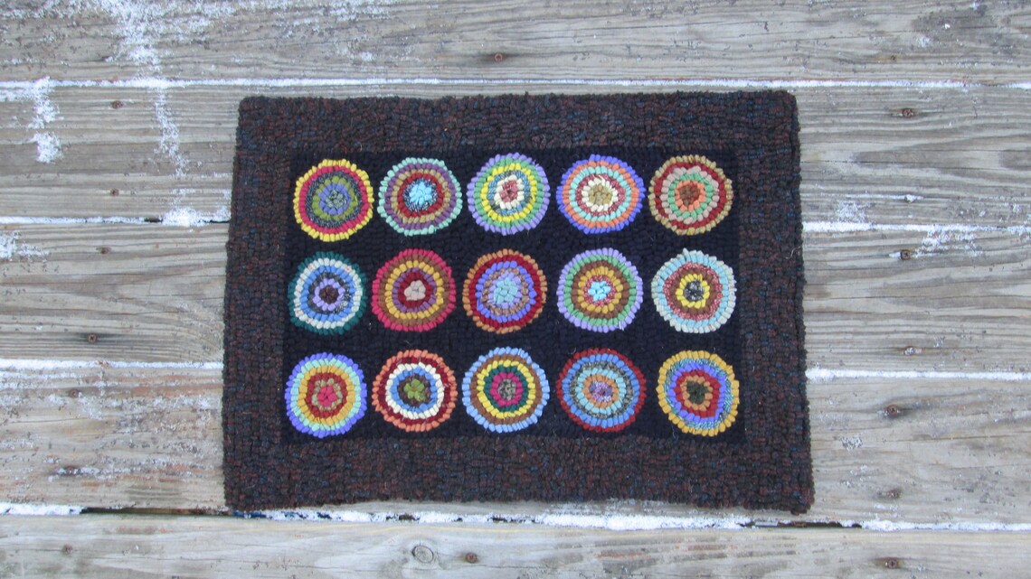 Primitive Antique Penny Rug Hooking Kit With 8 Cut Wool | Etsy