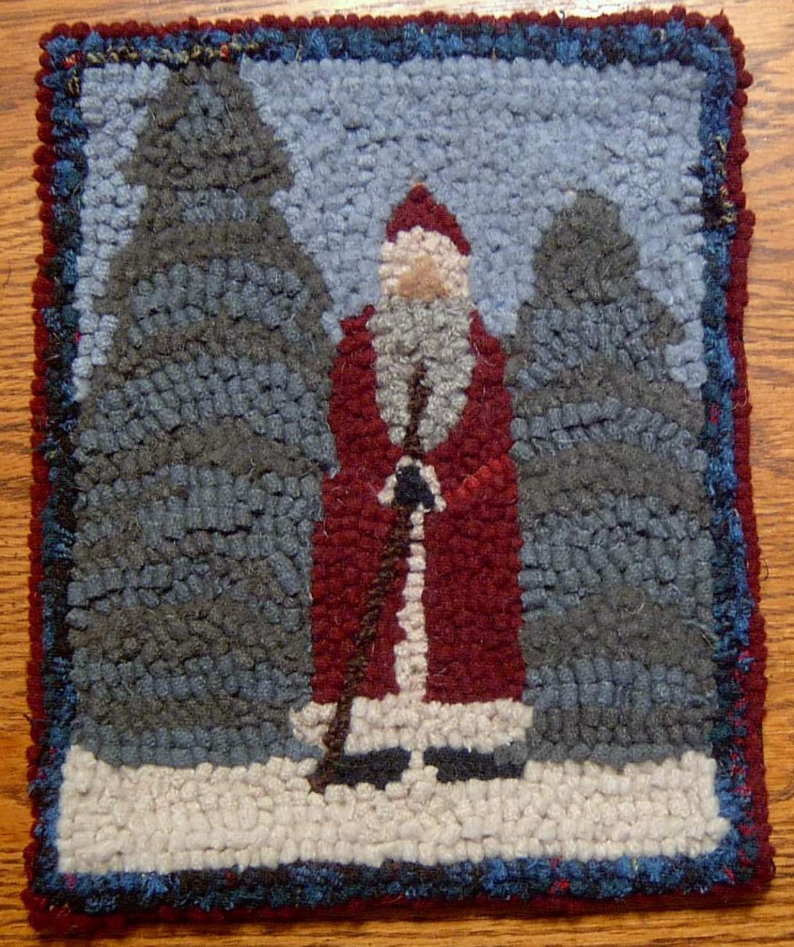 Old Time Santa Primitive Rug Hooking Kit With 8 Cut Wool | Etsy