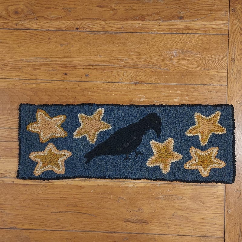 Hooked Rug Crows - Etsy
