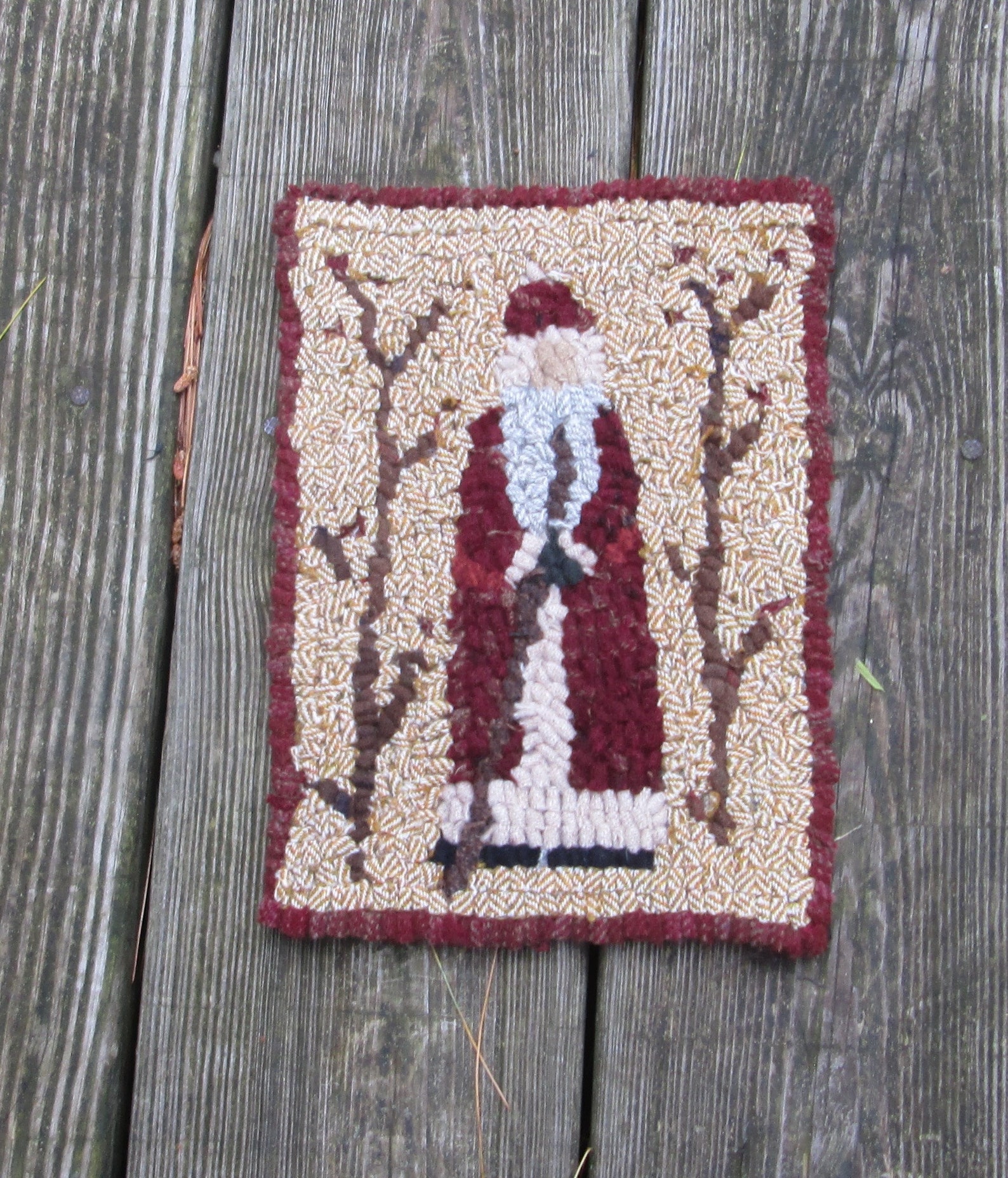 Beginner Santa Claus Primitive Rug Hooking Kit With Cut Wool - Etsy
