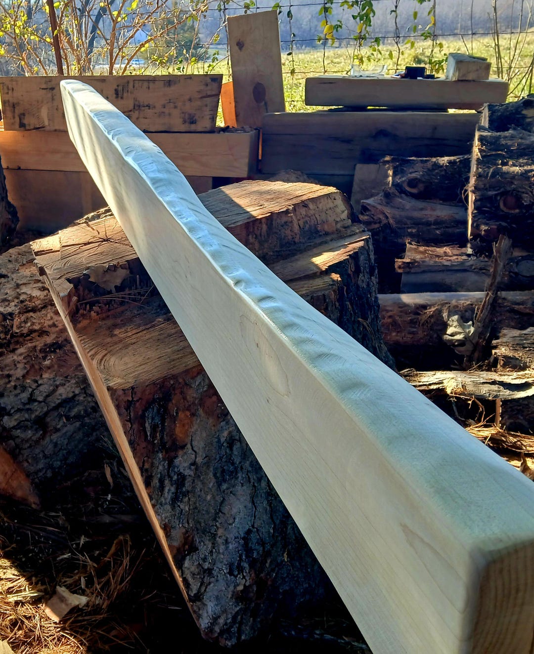 Hard Maple Floating Shelf With Wavy Adze Finish - Etsy