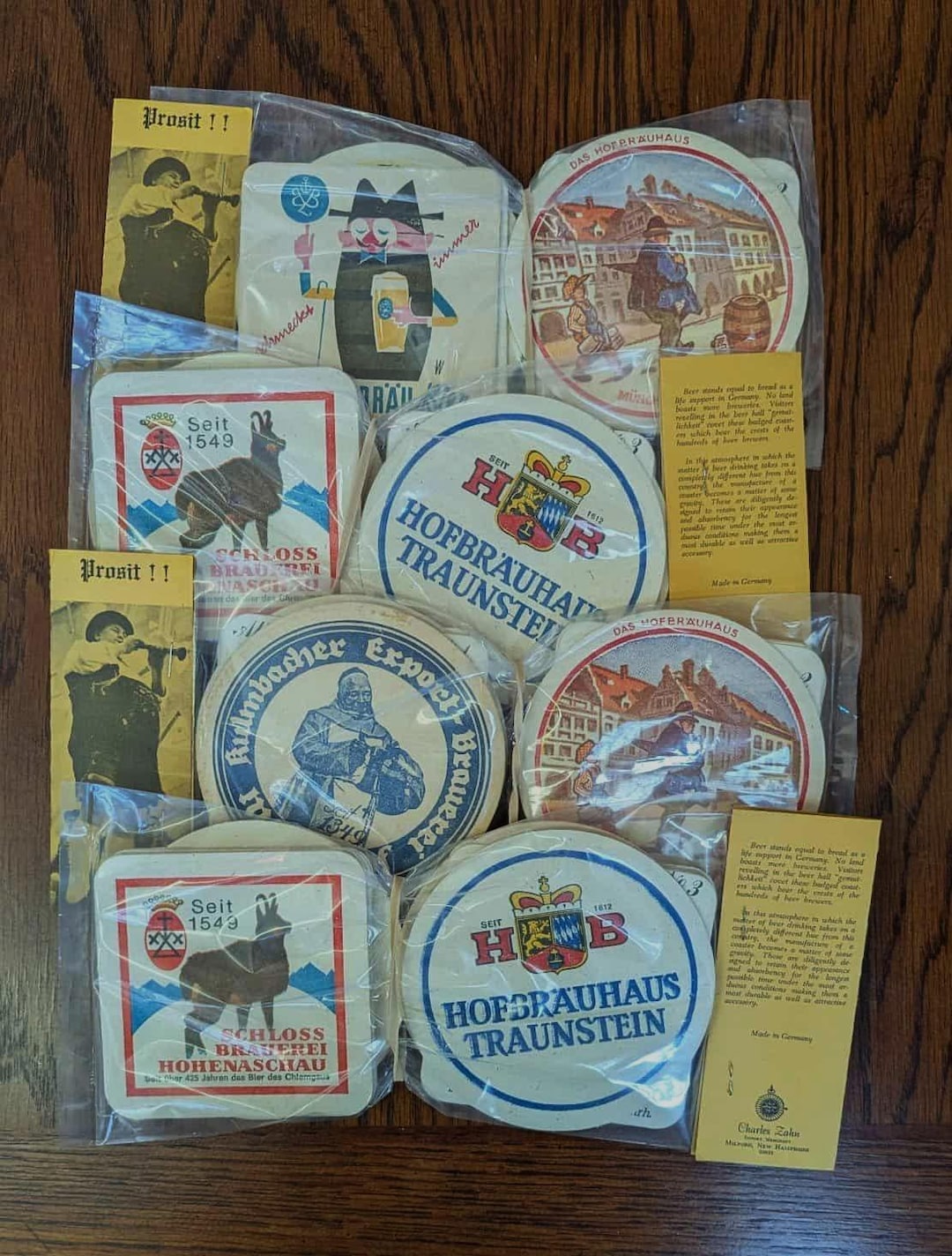 Vintage German Beer Coasters Brewery Hofbrau Lot of 40 Gift Packs ...