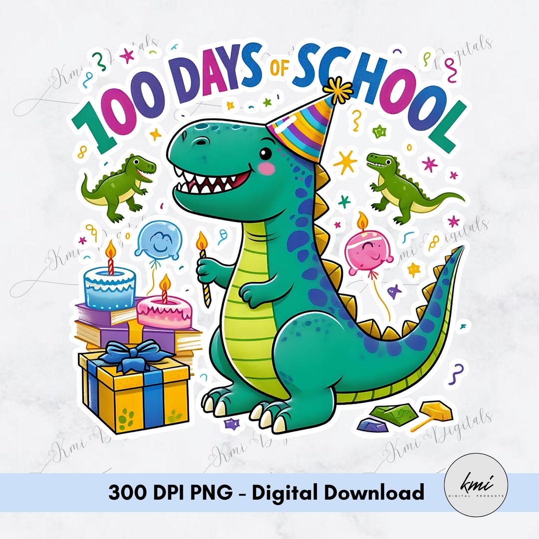 Dino-mite 100 Days of School Png, Dinosaur, Dinosaur Theme, T-rex, T ...