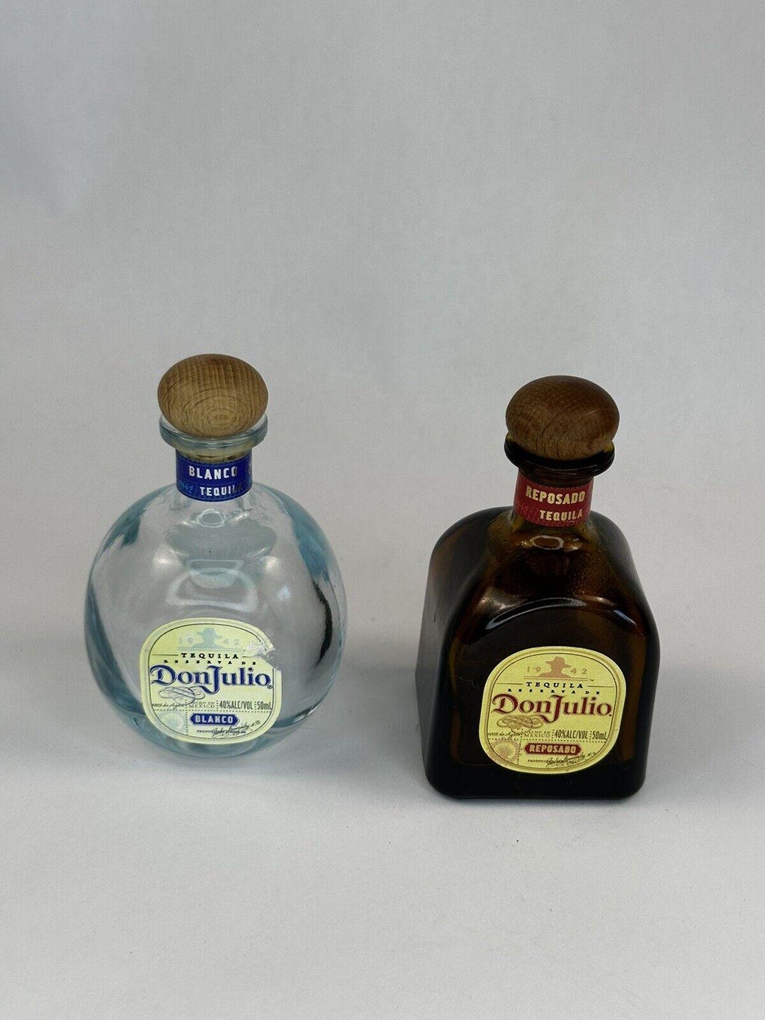 Set of 2 Don Julio Mini Glass Tequila 50ml Bottle Blanco and Reposado ...