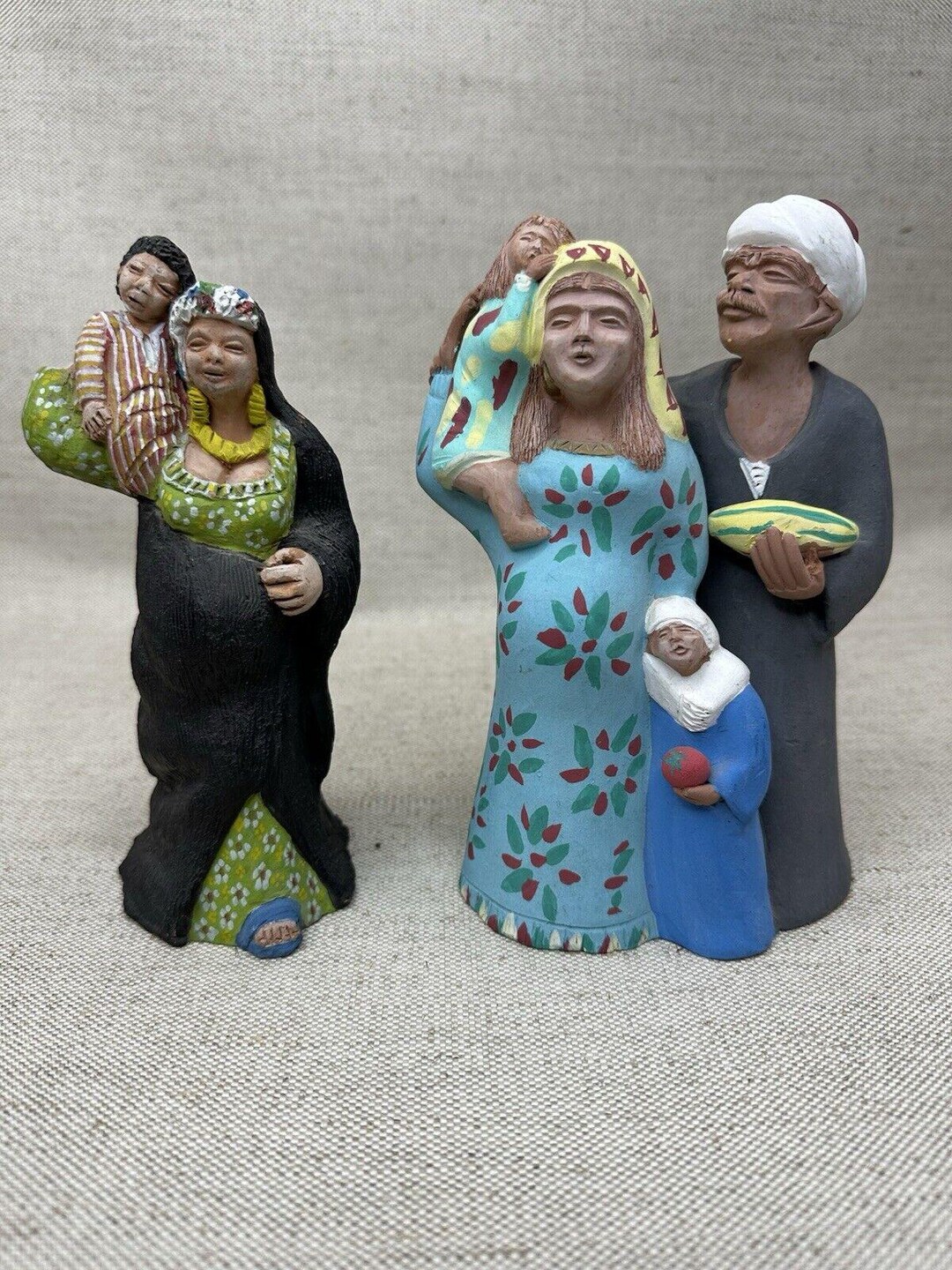 Vintage Egyptian Clay Pottery Figurines Handmade - Etsy