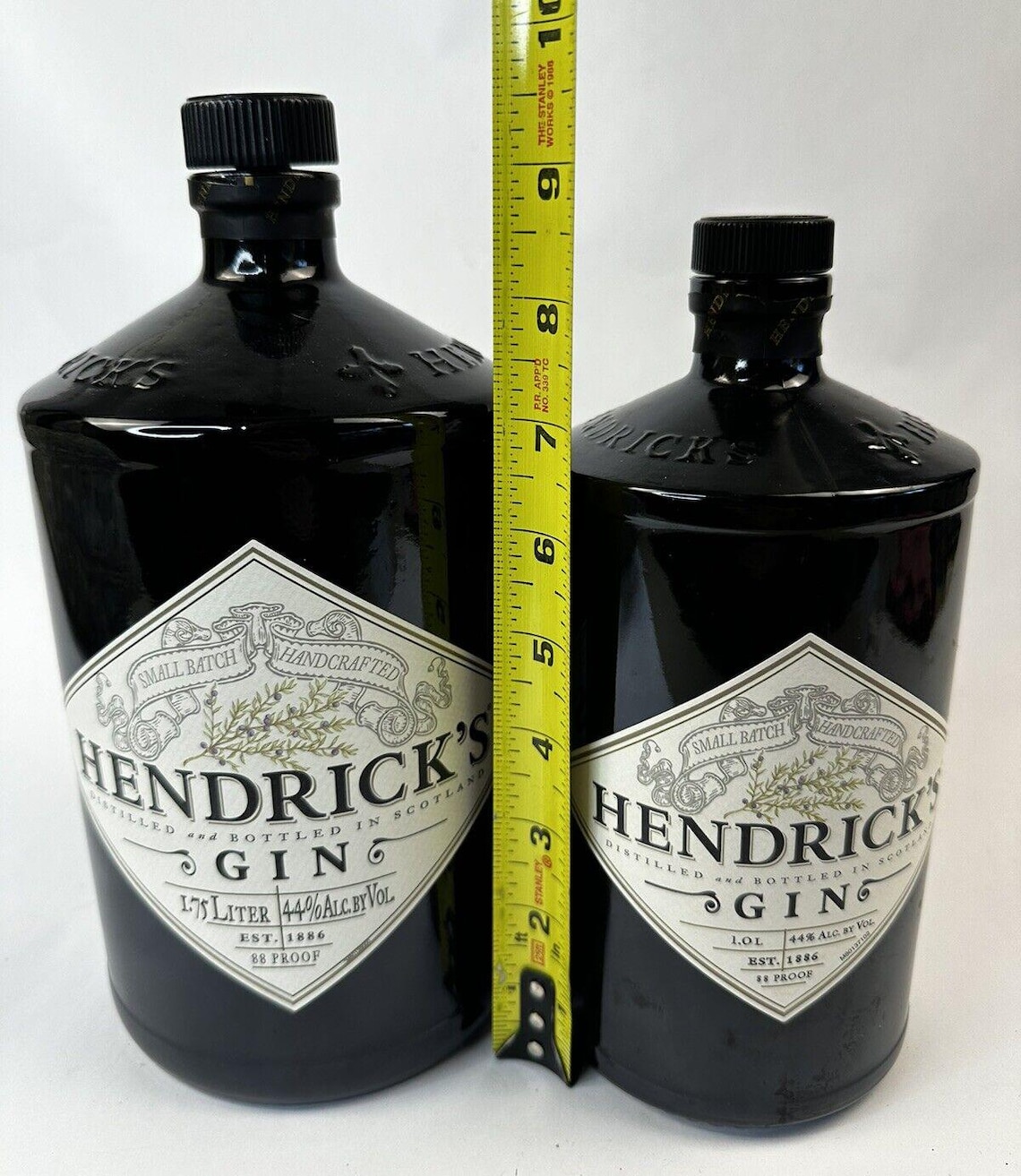 Hendricks Gin Empty Large 1.75L / 1750ml Bottle and 1L / 1000ml Bottle ...