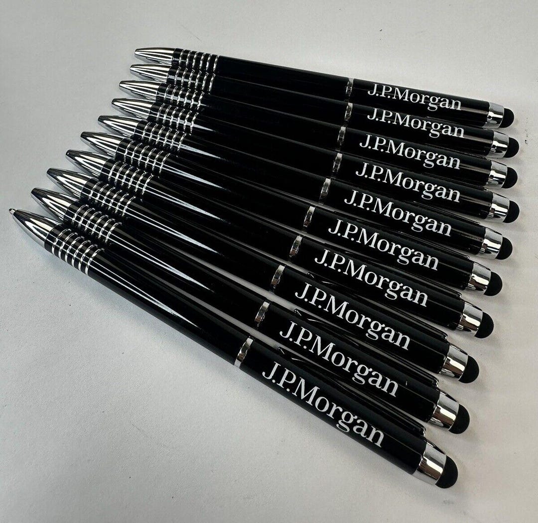 Set of 10 Pens Chase Bank Ballpoint JP Morgan Black Color Metal - Etsy