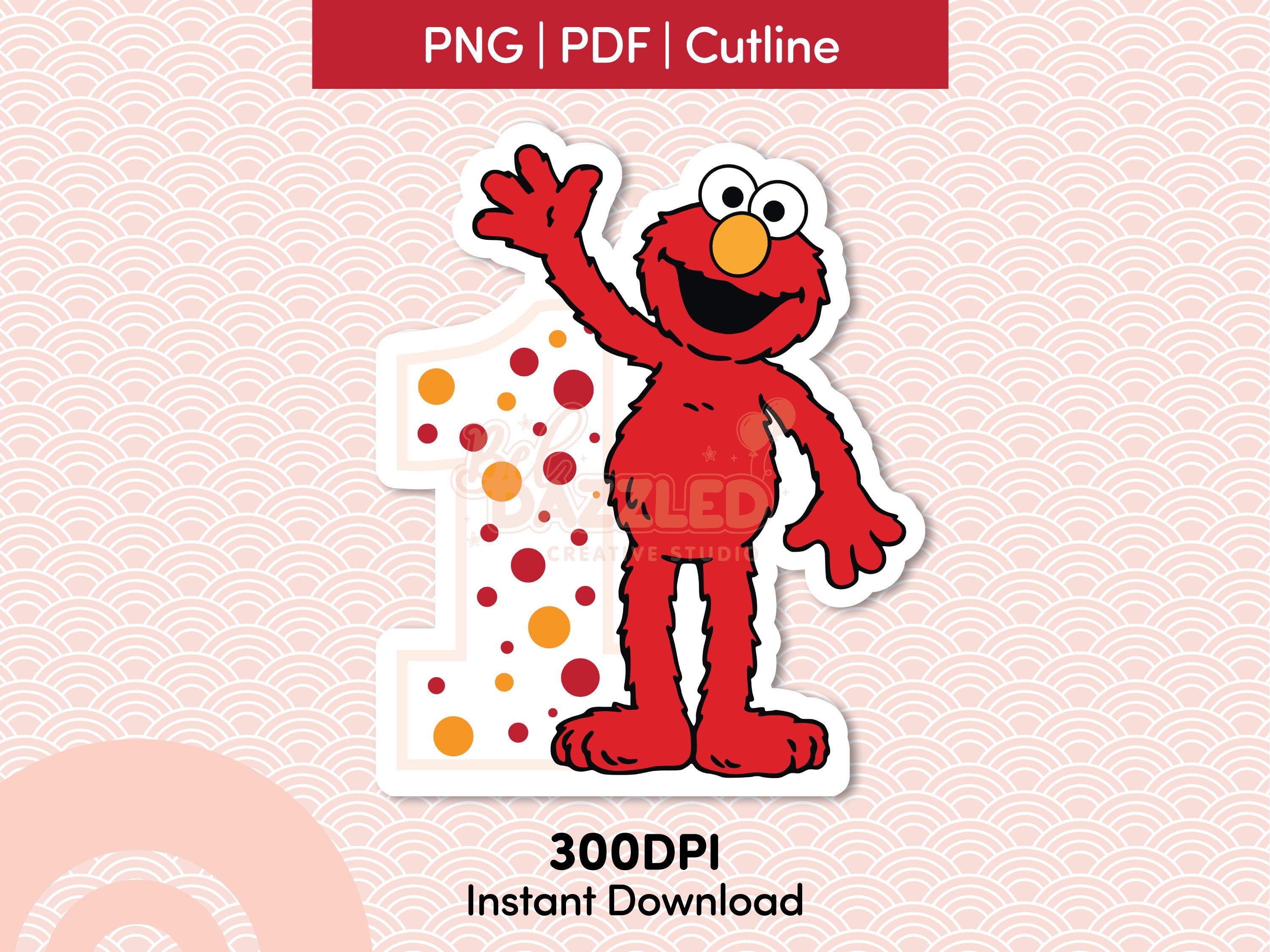 Elmo Number Birthday Decoration Lifesize Cutout Digital Download - Etsy