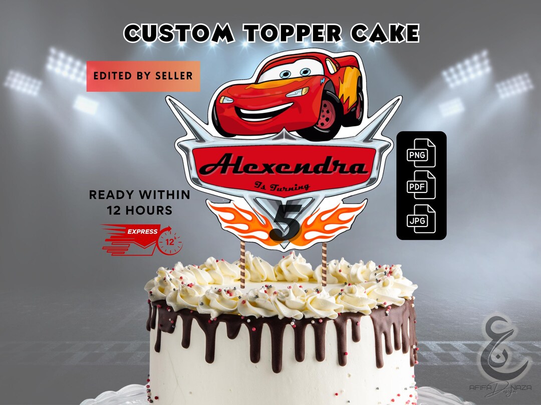 Custom Topper Cake, Cars Topper Cake, Edit by Seller Topper Cake, Cars ...
