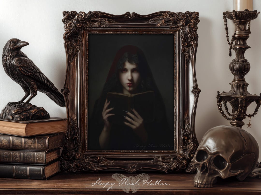 Vampire Scholar Art Printable: Dark Academia Gothic Decor (digital ...