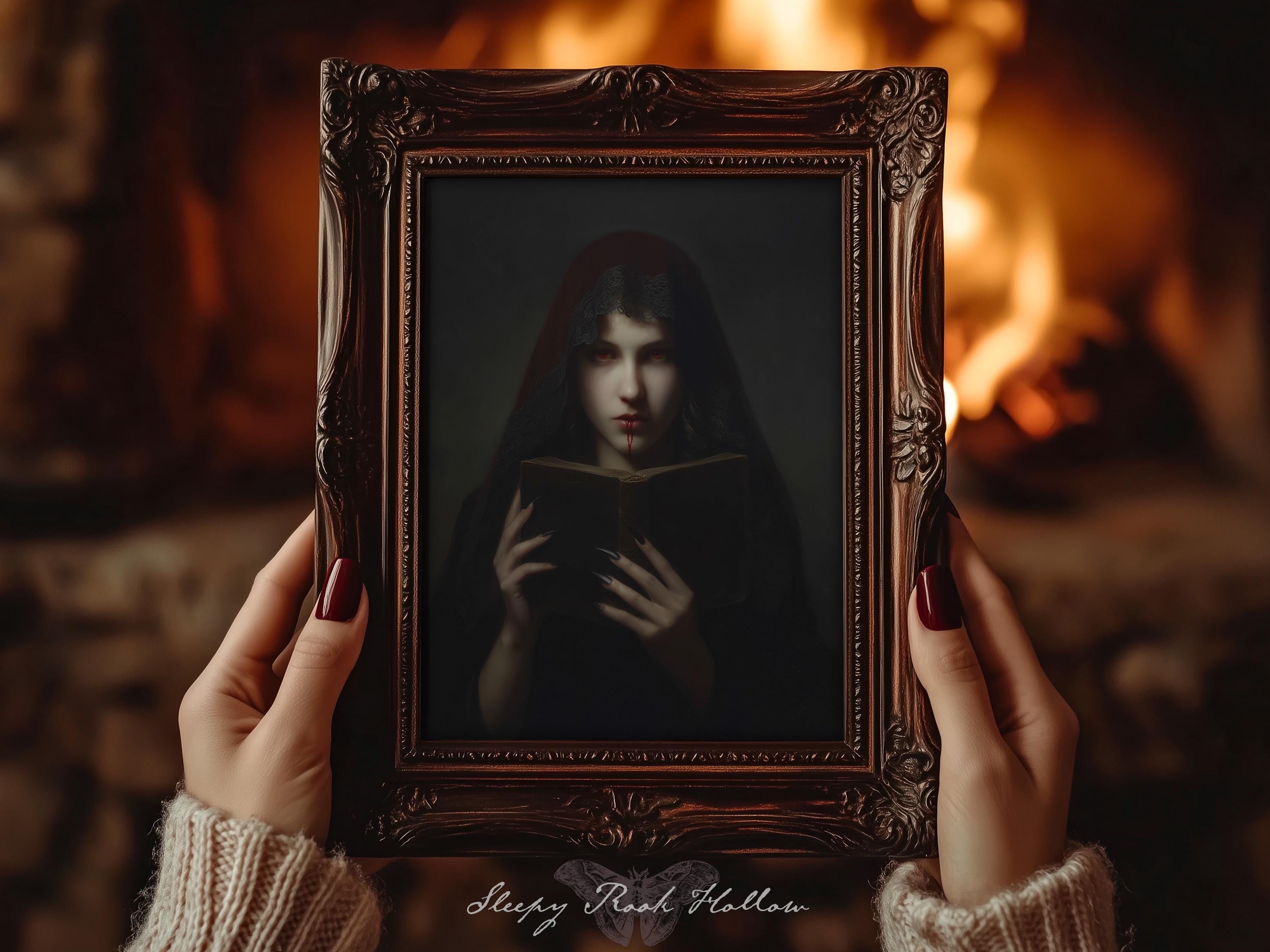 Vampire Scholar Art Printable: Dark Academia Gothic Decor (digital ...