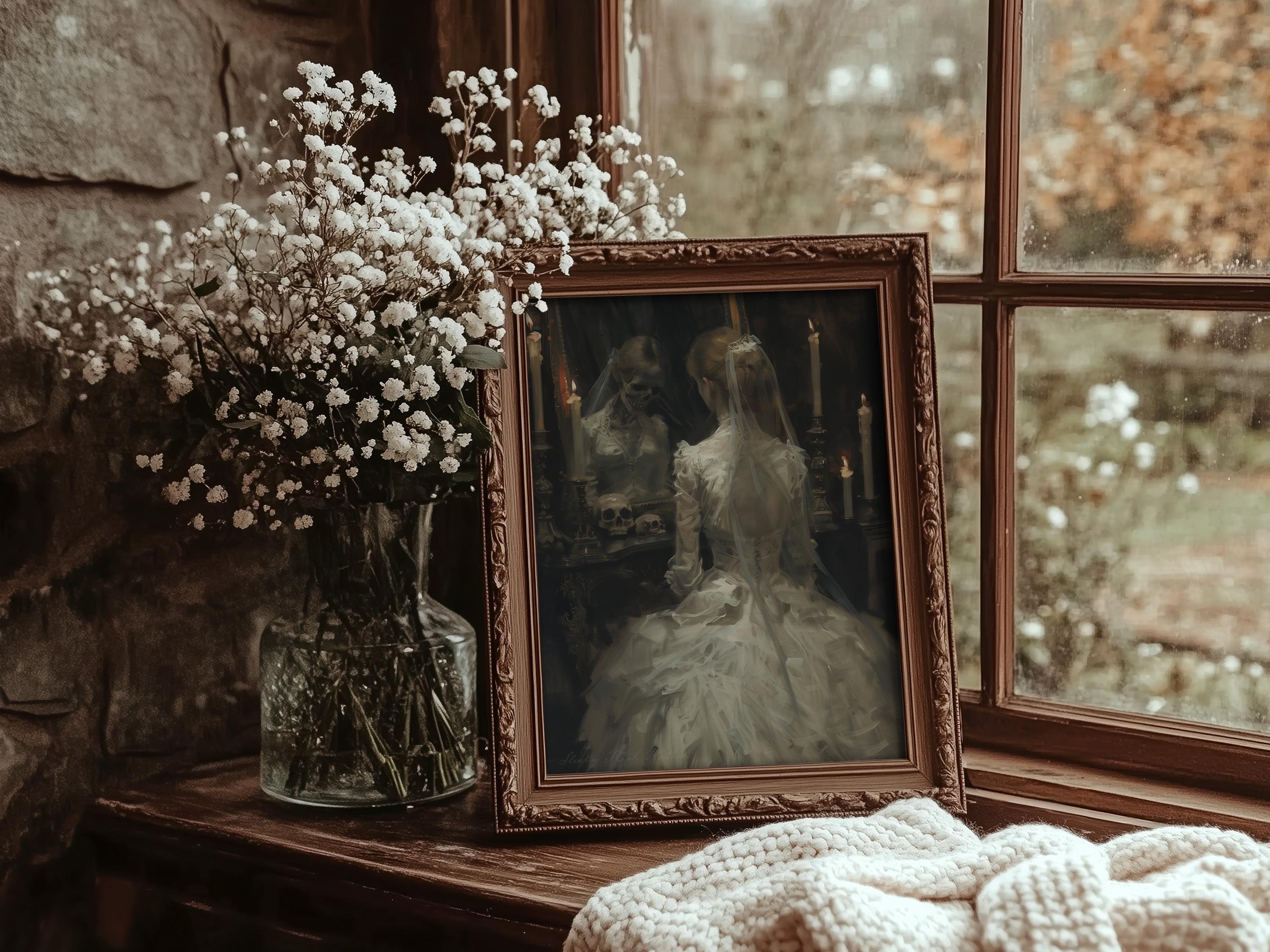 Skeleton Bride | Macabre Victorian Printable Wall Art, Moody Gothic ...