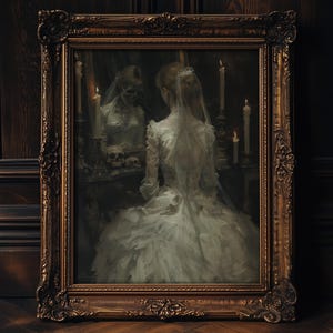 Skeleton Bride | Macabre Victorian Printable Wall Art, Moody Gothic ...