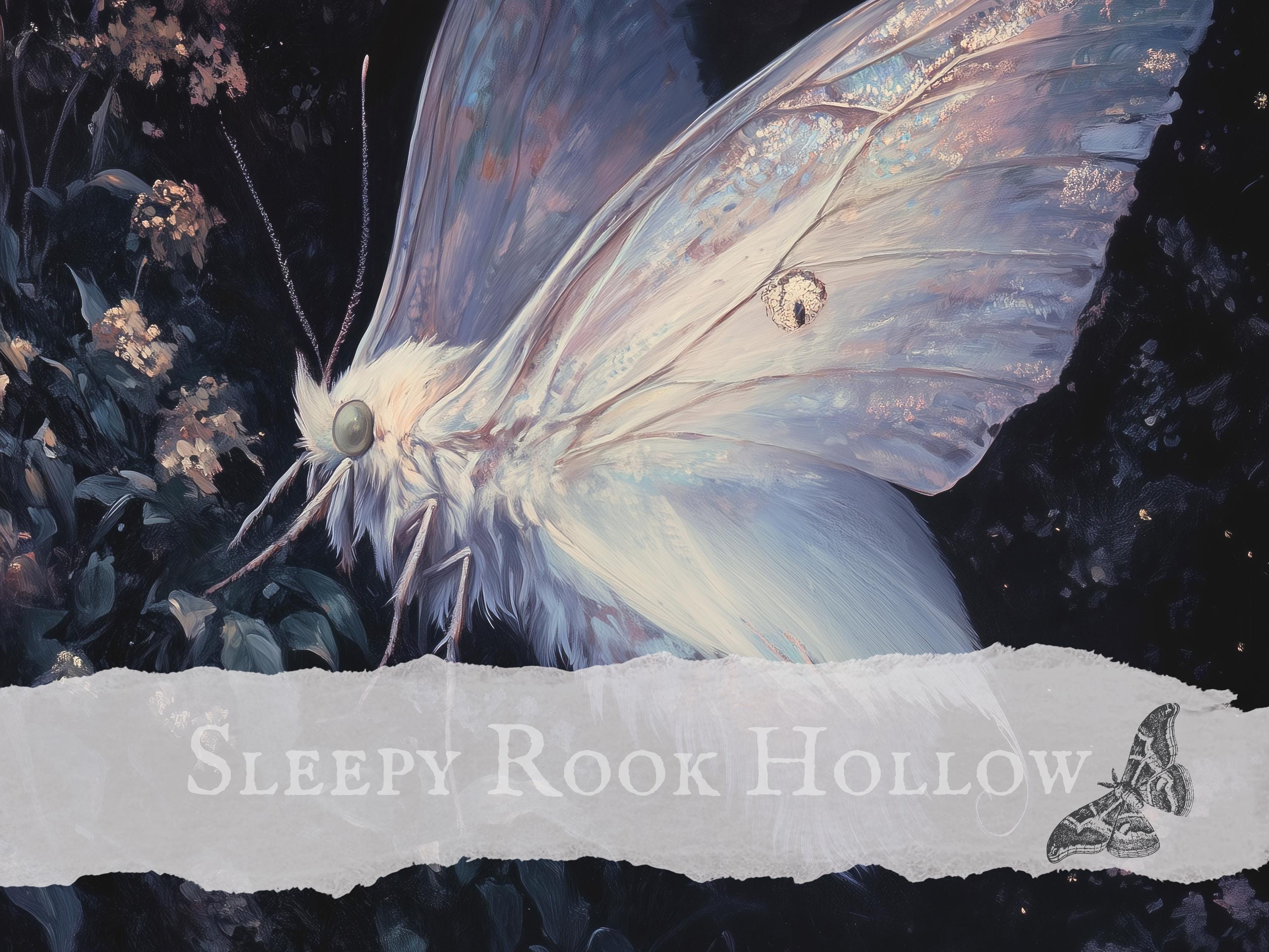 Moon Moth | Mystical Whimsigoth Print, Celestial Fairycore Wall Art ...