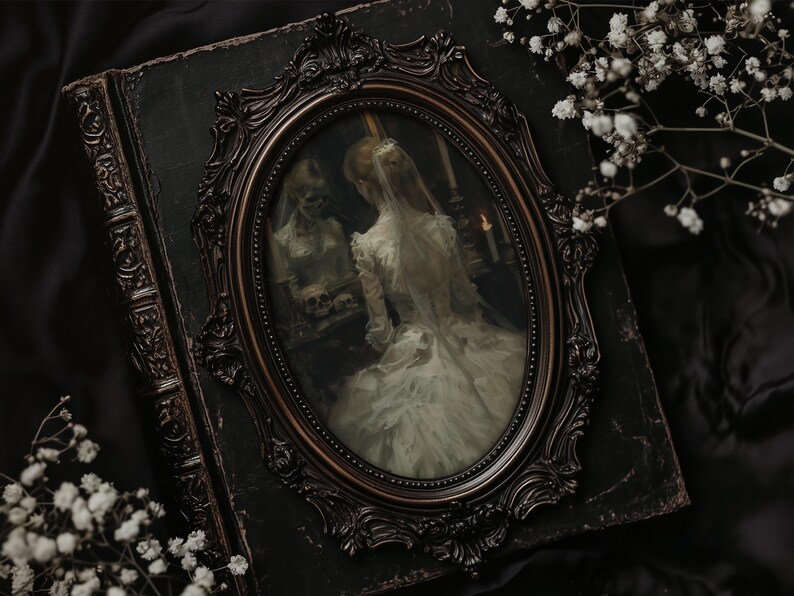 Skeleton Bride | Macabre Victorian Printable Wall Art, Moody Gothic ...