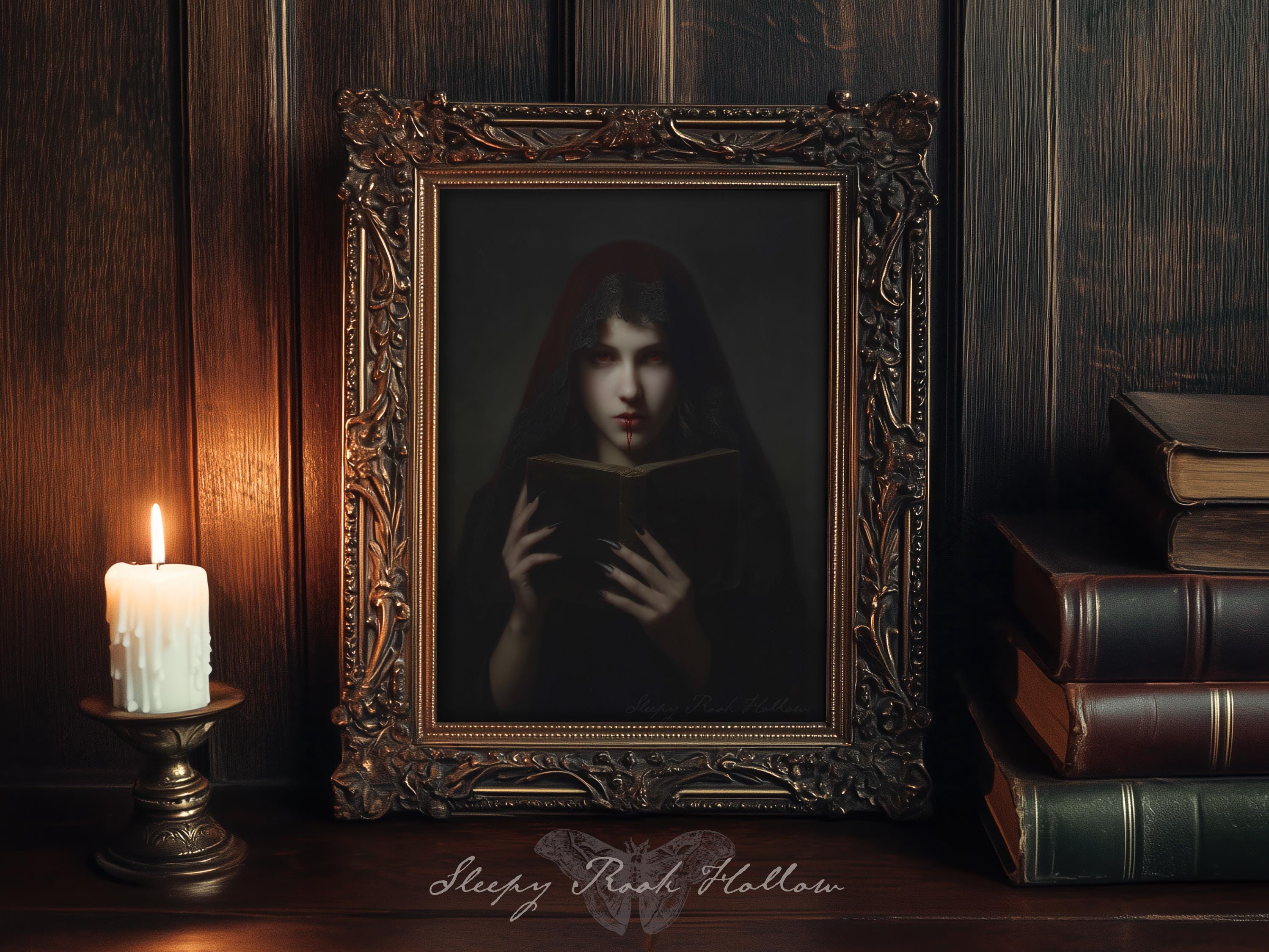 Vampire Scholar Art Printable: Dark Academia Gothic Decor (digital ...