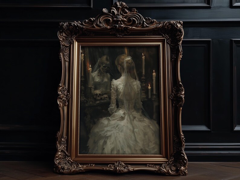 Skeleton Bride | Macabre Victorian Printable Wall Art, Moody Gothic ...
