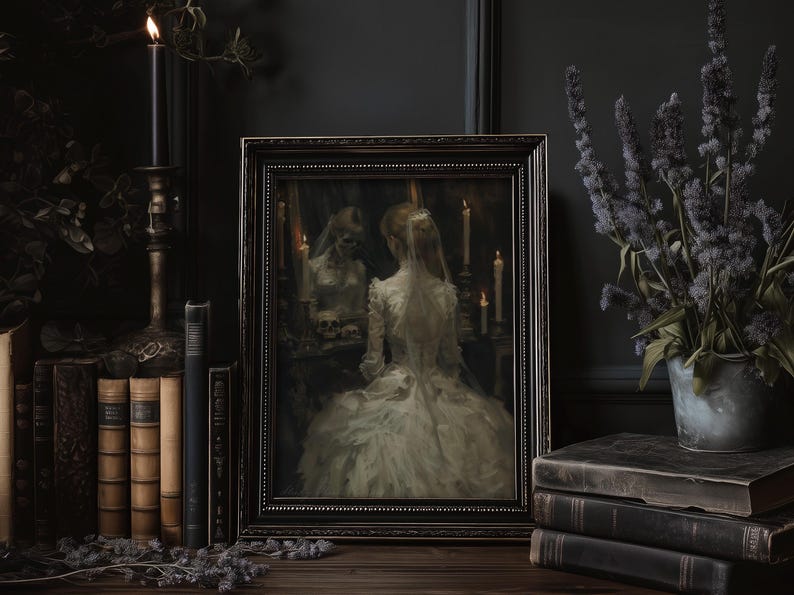 Skeleton Bride | Macabre Victorian Printable Wall Art, Moody Gothic ...