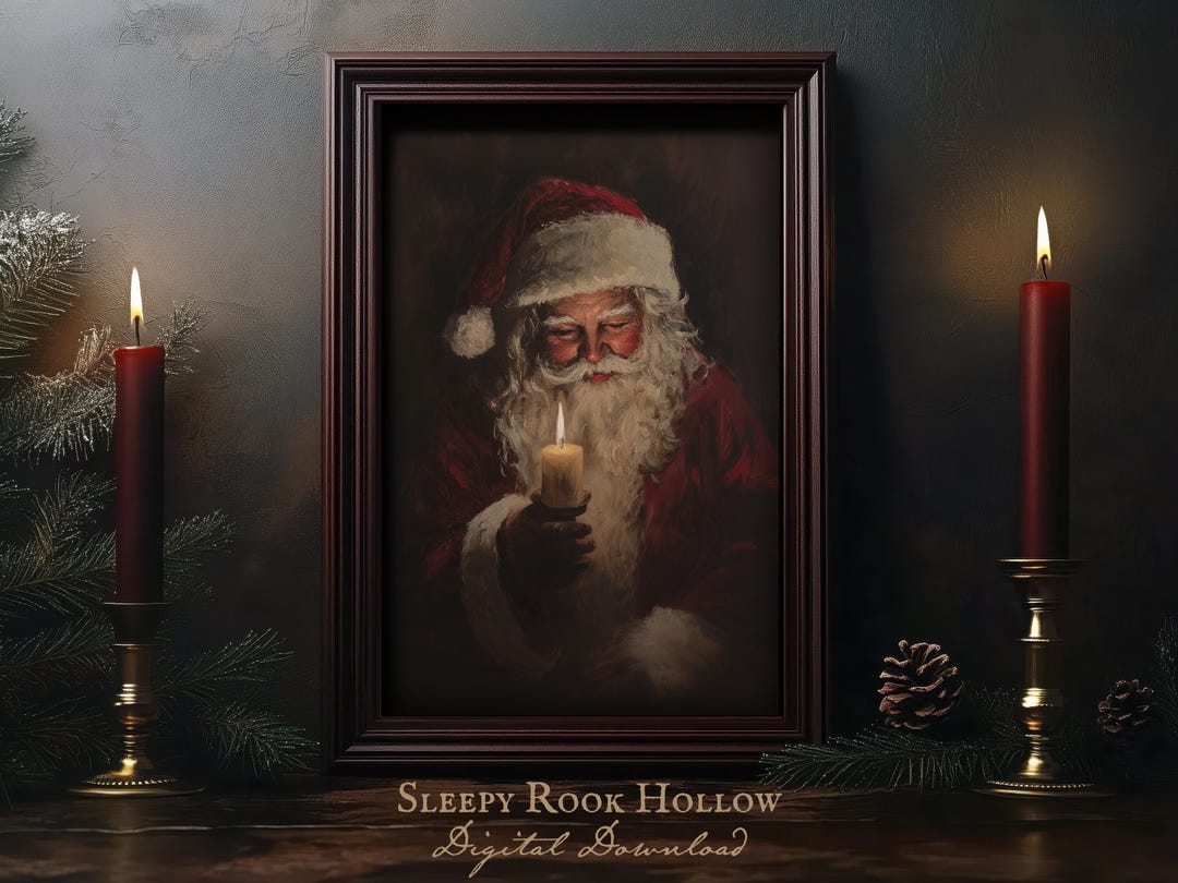 Santa Claus | Gothic Christmas Print, Moody Holiday Decor (digital ...