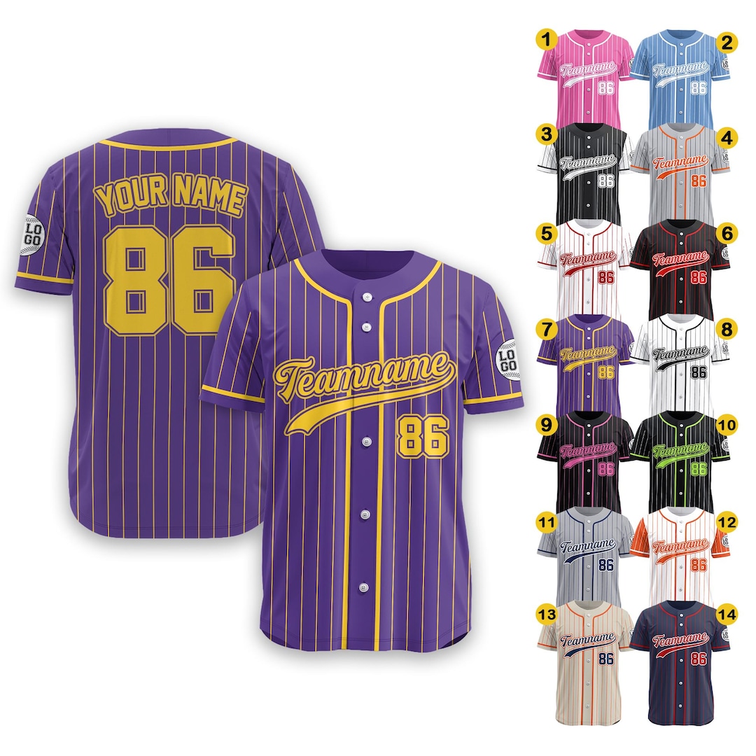 Custom Baseball Jersey With Team Name Number Logo for Adult Preschool Youth Ideal Gifts for ...