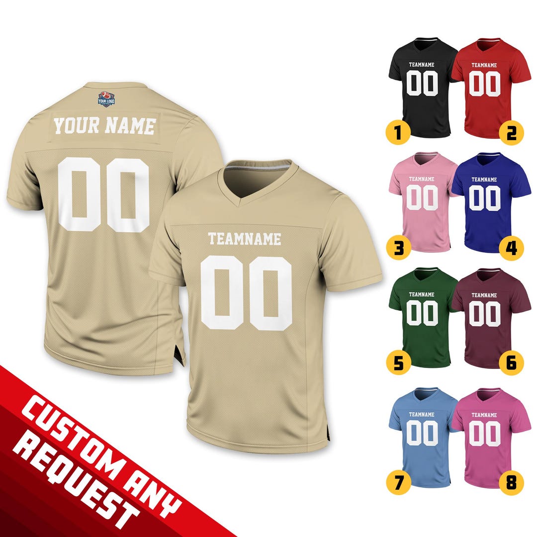 Custom Team Name Number Football Jersey for Men Women Youth Preschool ...