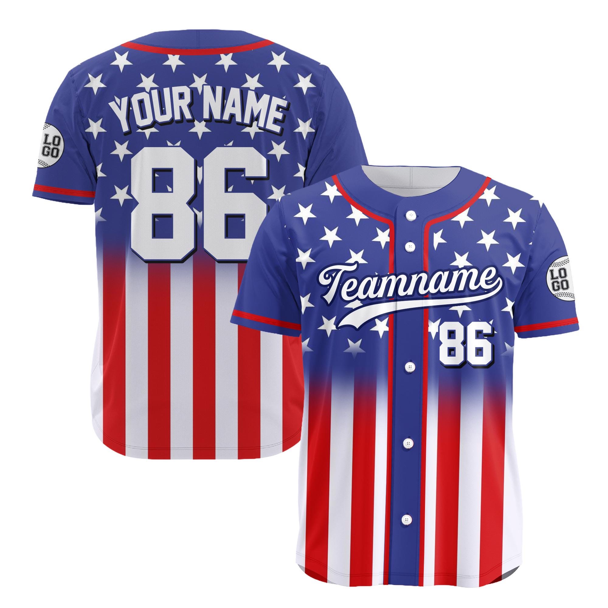Red White And Blue Baseball Jersey