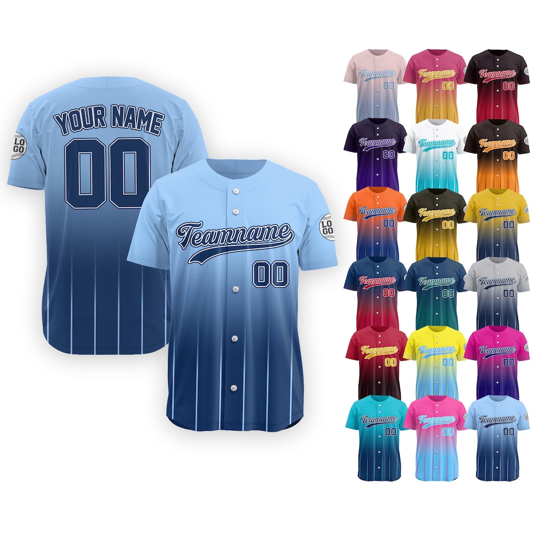 Custom Baseball Jersey With Team Name Number Logo, Personalized ...