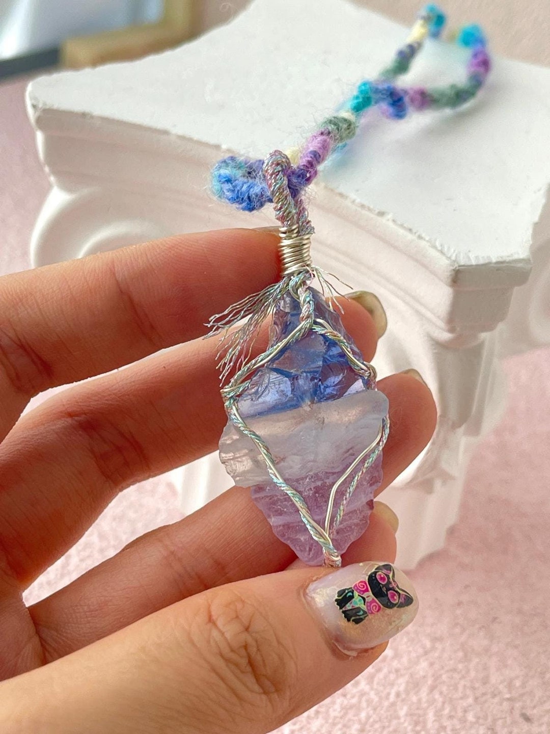 Rare Purple Shaman Stone With Necklace Blessing for Emotional and ...