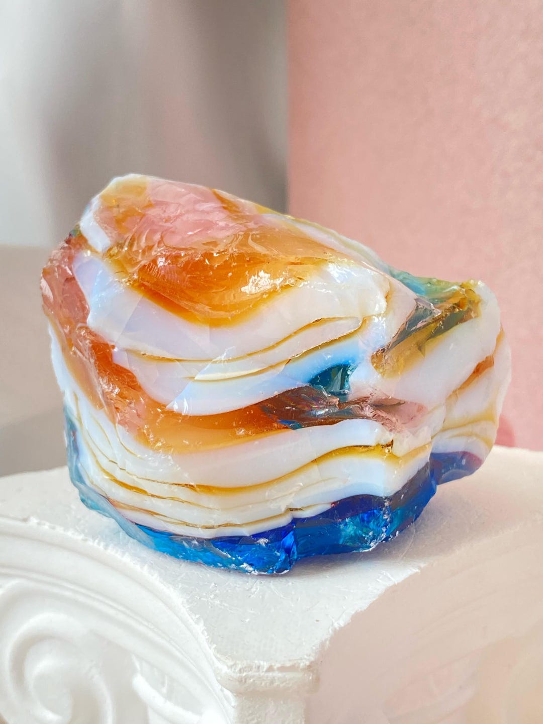 Rough Natural Andara | Creamy Shaman Stone - Milky White+sapphire+amber ...