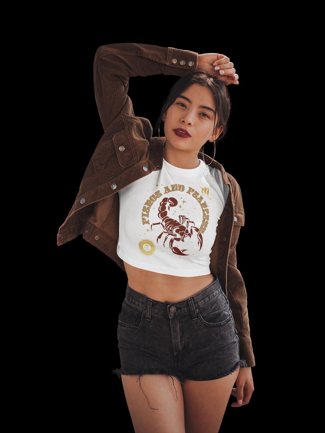 Scorpio Zodiac T-shirt Fierce and Fearless Astrology Tee Horoscope Crop ...