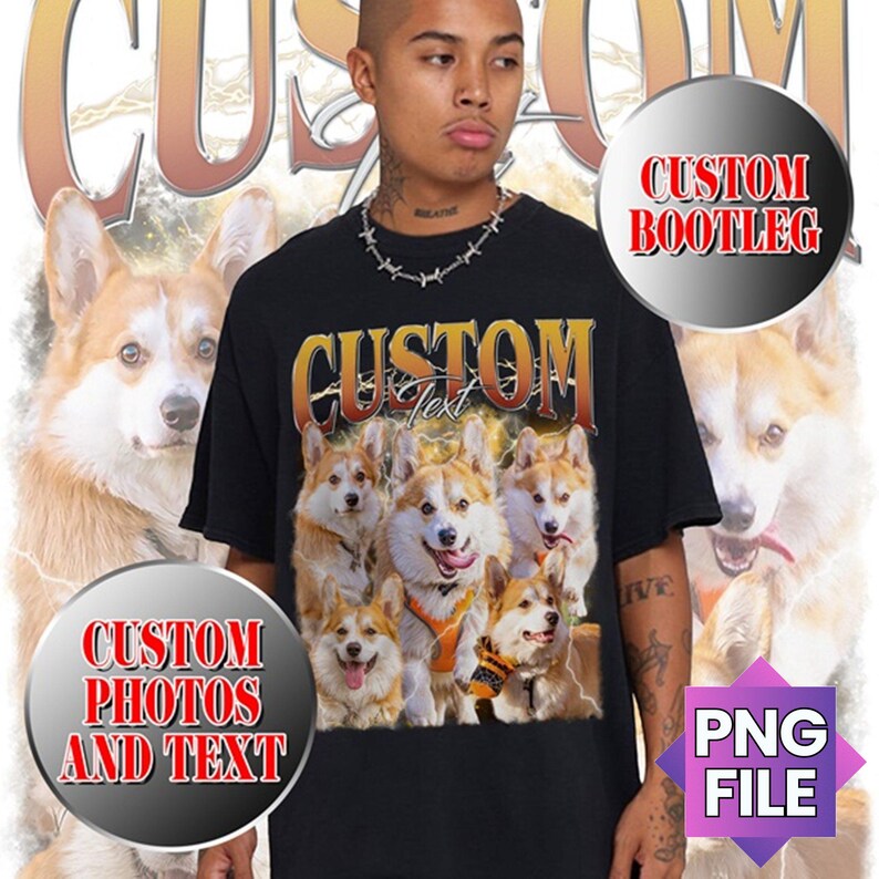 Custom Bootleg Rap Pet Png, Custom Photo Vintage 90s Graphic, Custom ...