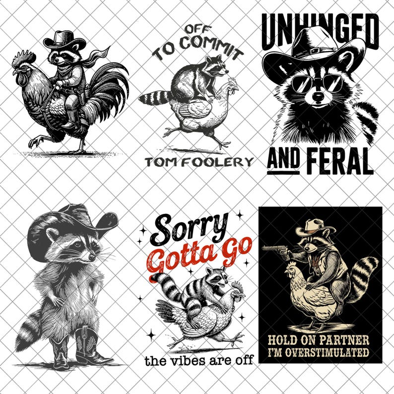 Raccoon Chicken Png Bundle,sorry Gotta Go the Vibes Are off Png, Funny ...