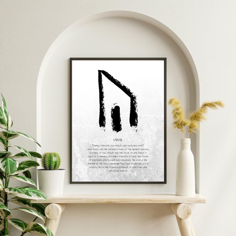 Set of 8 Printable Runic Wall Art Ancient Nordic Symbols for Home Décor ...