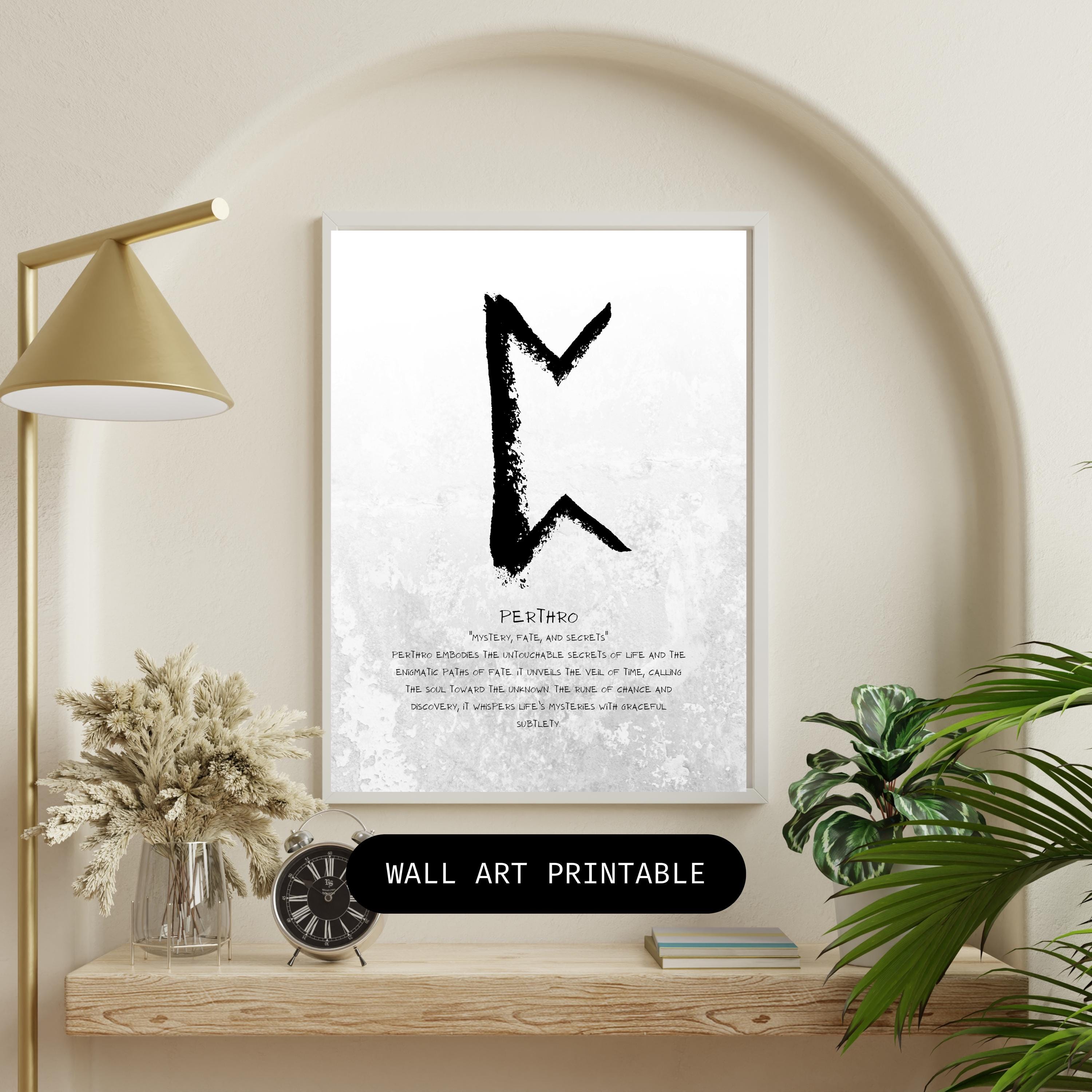 Set of 8 Printable Runic Wall Art – Ancient Nordic Symbols for Home ...