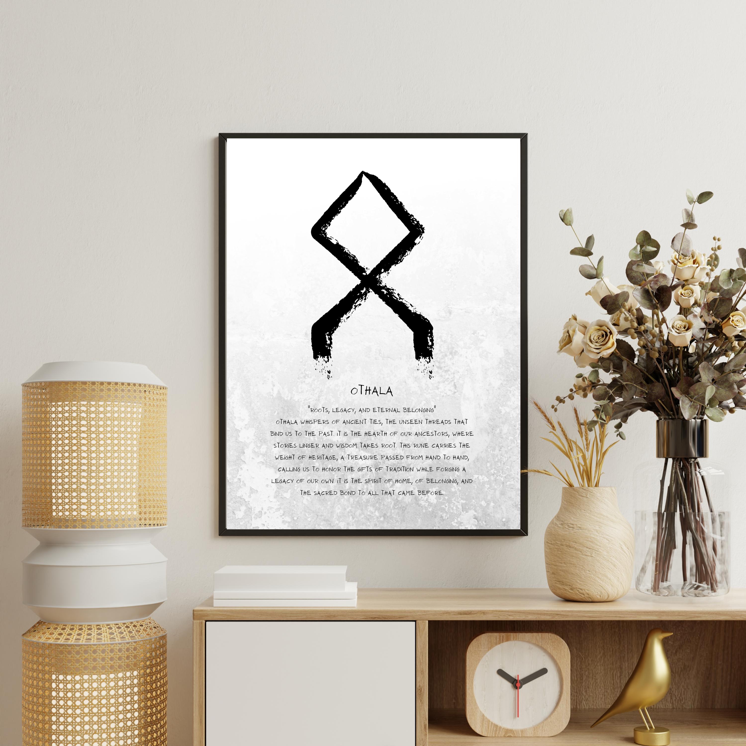 Set of 8 Printable Runic Wall Art Ancient Nordic Symbols for Home Décor ...