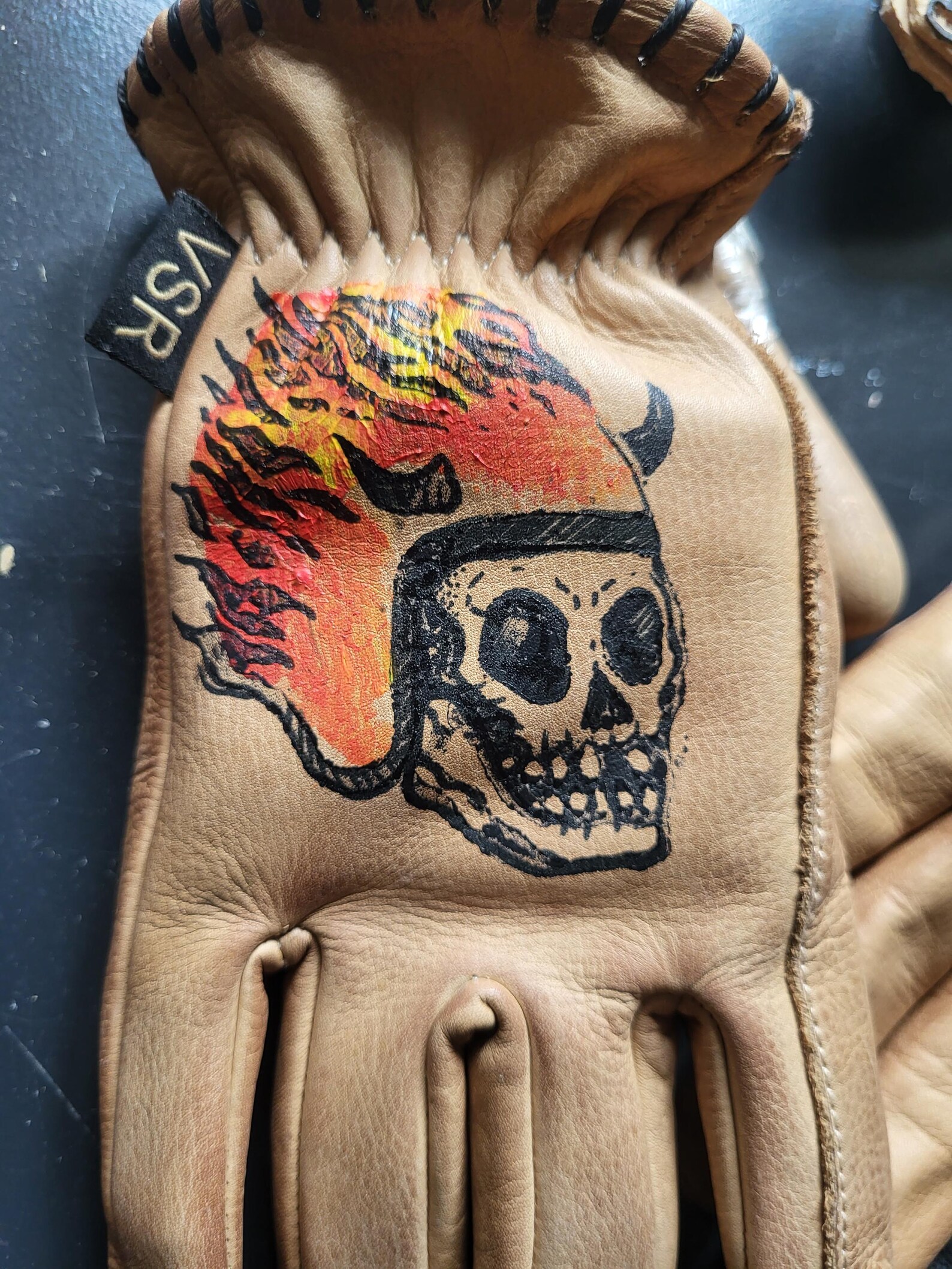 Custom Motorcycle Gloves Tattoo Illustrations Vintage Oldschool for ...